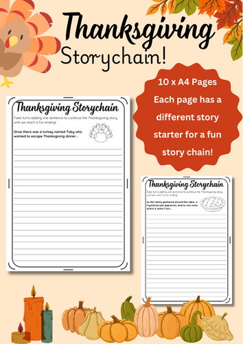 Thanksgiving Storychain English Activity | Teaching Resources