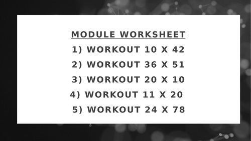 MODULE WORKSHEET 27 | Teaching Resources