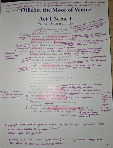 Othello Act 1 Annotated Scenes | Teaching Resources