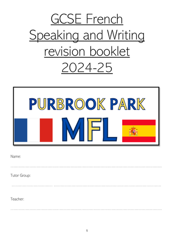 GCSE FRENCH SPEAKING ANSWER BOOKLET - NEW EDEXCEL GCSE | Teaching Resources