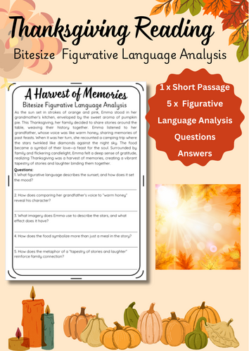 Thanksgiving Figurative Language Analysis Bitesize Reading ...