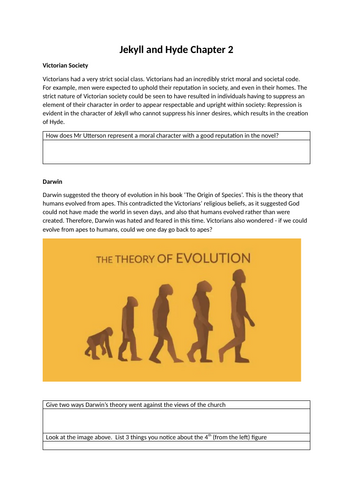 GCSE Literature Jekyll and Hyde Chapter 2 Darwin and Evolution Exam ...