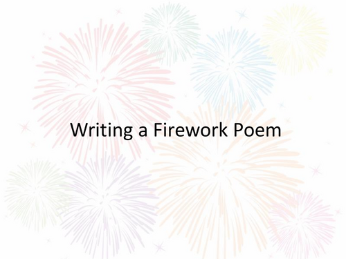 Writing a Firework Poem | Teaching Resources