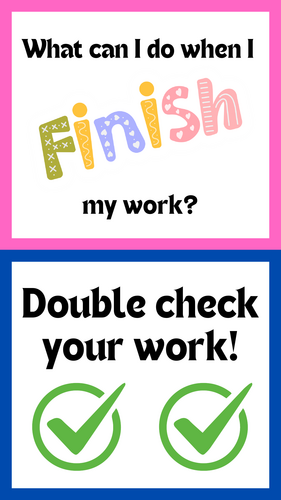 Choices for when I finish my work | Teaching Resources