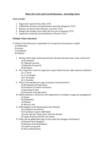 Plant life cycles and growth hormones | Teaching Resources