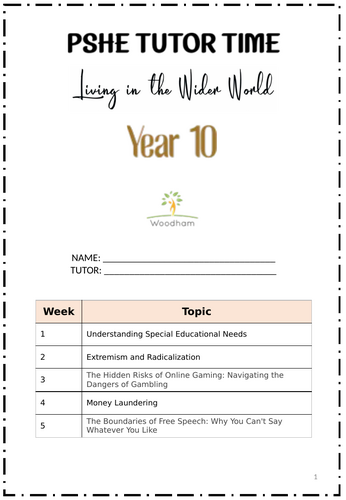 KS4-PSHE- Guided Reading Booklet- Living in the Wider World | Teaching ...