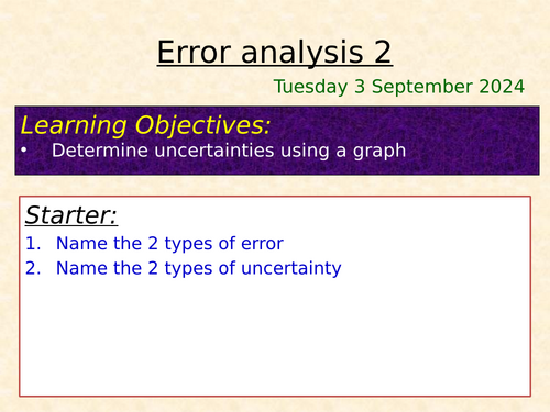 Error analysis (A-Level: OCR A, Chapter 2 - Foundation of Physics ...