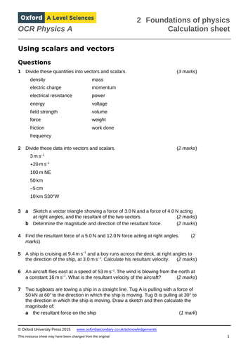 Resolving vectors (A-Level: OCR A, Chapter 2 - Foundation of Physics ... Resolving vectors (A-Level: OCR A, Chapter 2 - Foundation of Physics ...