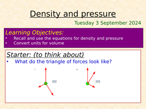 Density and pressure (A-Level: OCR A, Chapter 4 - Forces in Action ...