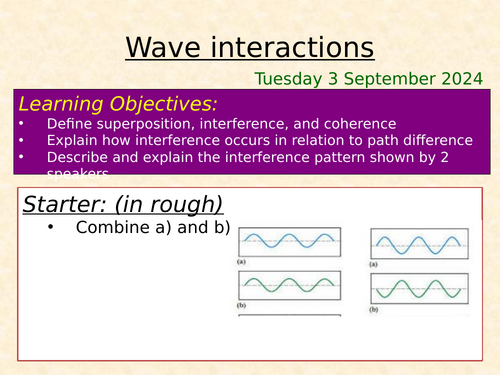Wave interactions (A-Level: OCR A, Chapter 12 - Waves 2) | Teaching ...