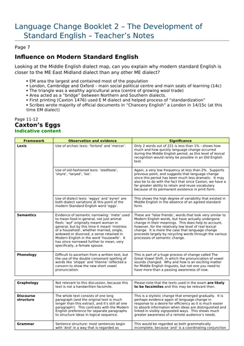 OCR A Level English Language Year 2: Change Booklet 2: The Development ...