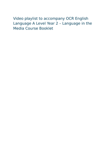 OCR A Level English Language Year 2: Language in the Media Booklet ...