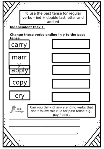 To use the past tense for regular verbs - ed, ied ,d and double ...