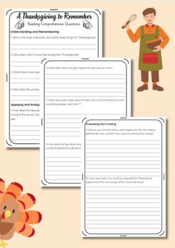 Thanksgiving Scaffolded English Reading Comprenehsion “A Thanksgiving ...