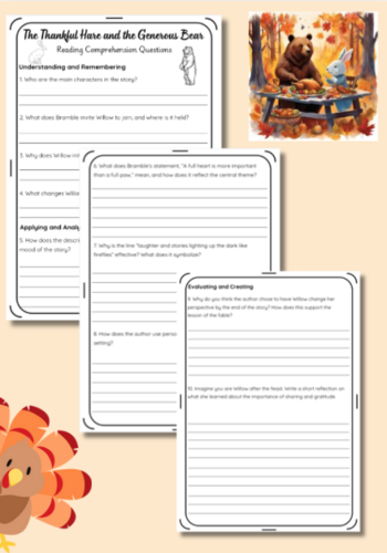 Thanksgiving Scaffolded English Reading Comprenehsion “The Thankful ...
