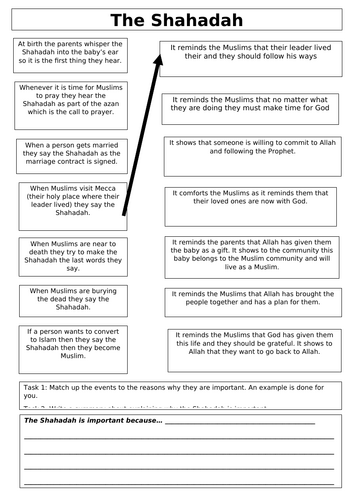 Shahadah - Five pillars of Islam | Teaching Resources