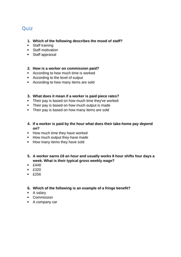 Level 3 BTEC Business - Unit 6: Principles of Management (All Learning ...