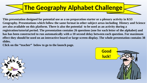A Geography Alphabet Starter Challenge | Teaching Resources
