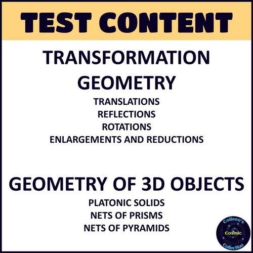 Transformations and 3D Geometry Test - Grade 8 Maths Term 4 Section ...