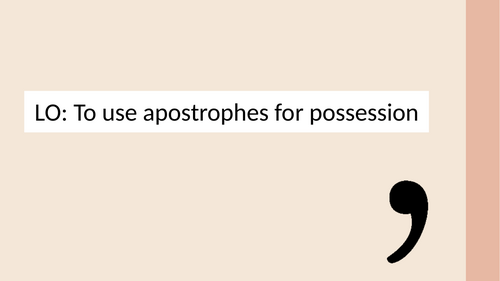 Apostrophes for Possession | Teaching Resources