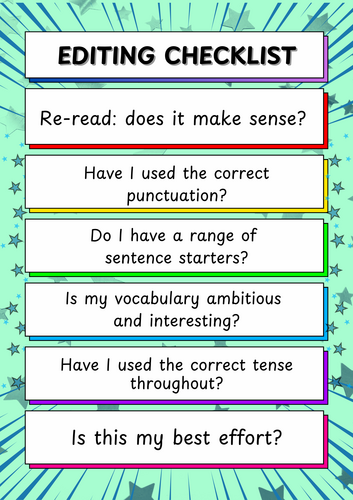 English Visual for Editing | Teaching Resources