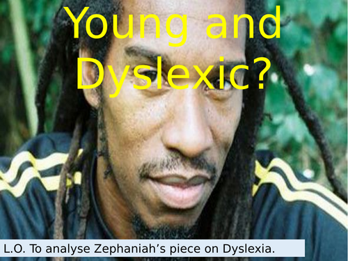 Young and Dyslexic? Zephaniah - extract analysis lesson IGCSE ... Young and Dyslexic? Zephaniah - extract analysis lesson IGCSE ...