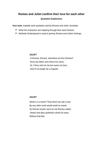Romeo and Juliet - Full SOW for KS3 | Teaching Resources