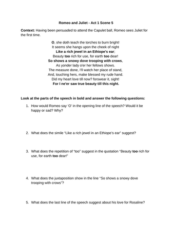 Romeo and Juliet - Full SOW for KS3 | Teaching Resources