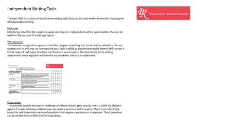 Independent writing tasks | Teaching Resources