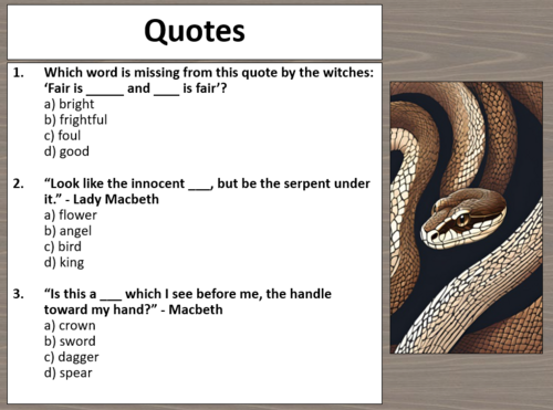 50-Question Macbeth Quiz: Characters, Quotes, Symbols, Social Context ...