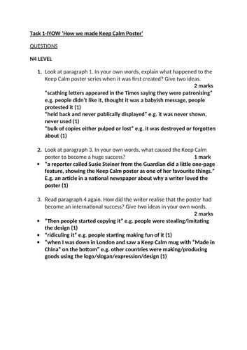 S3/ KS3/ KS4 Reading Skills Homework Booklet R4UAE RUAE | Teaching ...