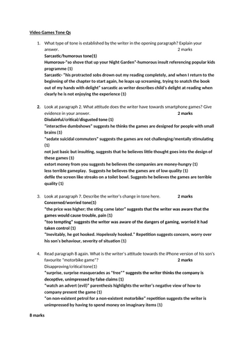 Higher English R4UAE RUAE Close Reading Tone Lesson and Task | Teaching Resources