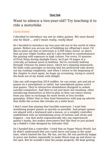 Higher English R4UAE RUAE Close Reading Tone Lesson and Task | Teaching Resources