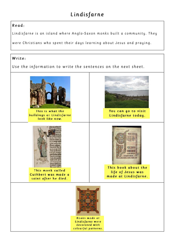 Anglo-Saxons & Vikings SEN Worksheets: Lindisfarne | Teaching Resources