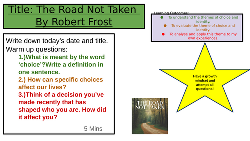 The Road Not Taken - Robert Frost Standalone Lesson | Teaching Resources