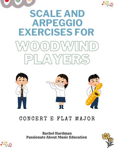 Concert Eb major scale and arpeggio exercises for woodwind players ...