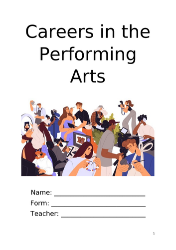 KS3 Drama Booklet - Careers in Performing Arts - Year 7,8,9 | Teaching ...
