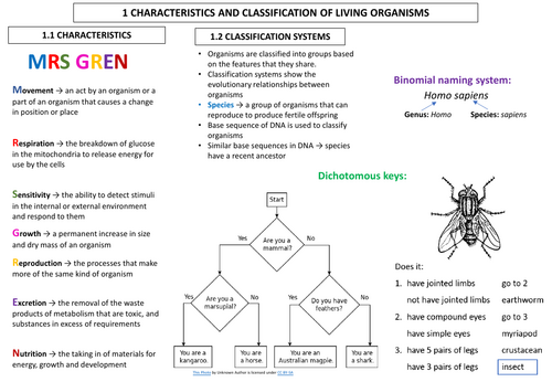 1. Characteristics and classification of living organisms | Teaching Resources