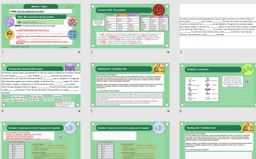 M2 SPANISH NEW GCSE: Lesson 3: El verano pasado | Teaching Resources