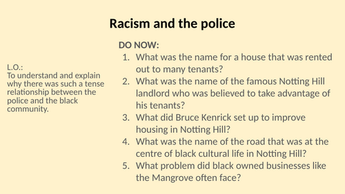 Edexcel / Pearson GCSE History Paper 1 Migrants in Britain and Notting ...