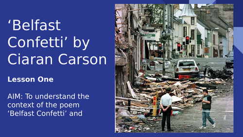 Ciaran Carson Belfast Confetti Analysis | Teaching Resources