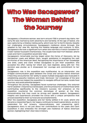 Sacagawea and the Lewis and Clark Expedition: Comprehension Passages ...