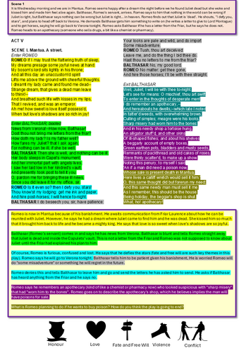 Romeo and Juliet Act 5 Annotated | Teaching Resources