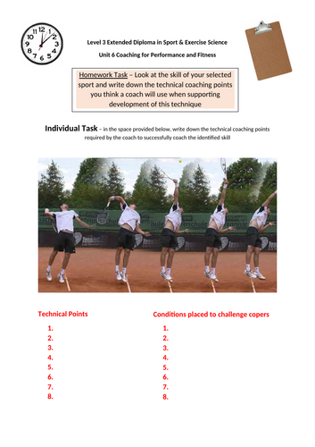 UNIT 6 COACHING FOR PERFORMANCE AND FITNESS | Teaching Resources