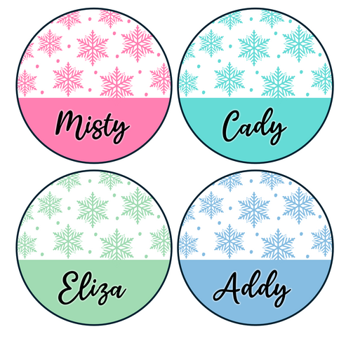 Editable Winter Student Name Tags, Printable Pastel Snowflakes Name ...