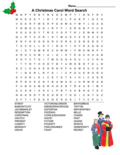 A Christmas Carol Word Search | Teaching Resources