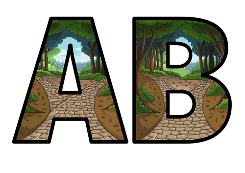 Path in the woods NEW Lettering FULL Set Instant Display Title Whole ...