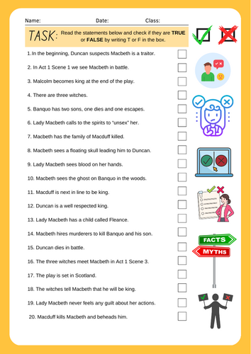 Macbeth Revision Worksheets | Teaching Resources