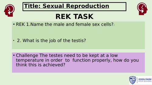 Sexual Reproduction Unit of Work | Teaching Resources