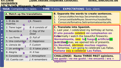 NEW AQA GCSE 5.2F_Latinoamérica celebra la vida | Teaching Resources